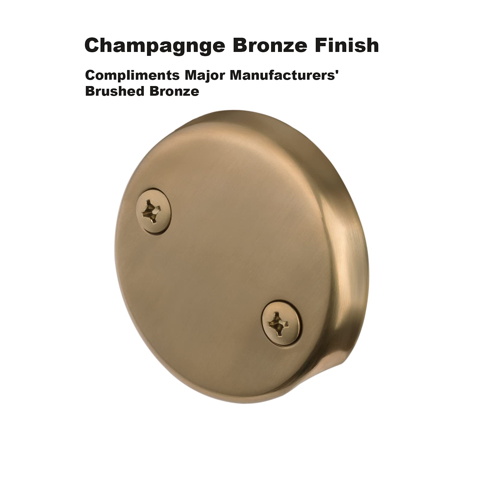 Champagne Bronze Lift & Turn Tub Trim Set with Two-Hole Overflow Faceplate and No Putty Gasket, Bathtub Conversion Kit Assembly with Universal Fine/Coarse Thread, No Putty Installation by Artiwell