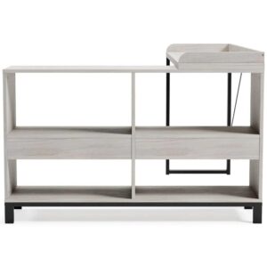 Signature Design by Ashley Bayflynn Modern L-Desk, White & Black