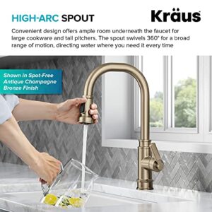 KRAUS Allyn Transitional Industrial Pull-Down Single Handle Kitchen Faucet in Spot-Free Stainless Steel, KPF-4101SFS