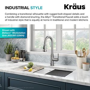 KRAUS Allyn Transitional Industrial Pull-Down Single Handle Kitchen Faucet in Spot-Free Stainless Steel, KPF-4101SFS