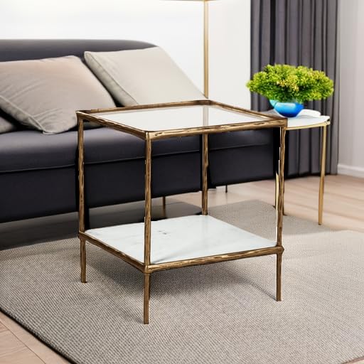 Signature Design by Ashley Ryandale Contemporary Accent Table, Antique Brass Finish