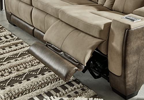 Signature Design by Ashley Next-Gen DuraPella Power Reclining Sofa with Adjustable Headrest, Sand