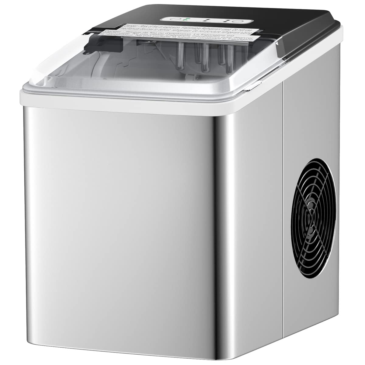 SIMOE Ice Makers Countertop 26.5 LBS/24 Hour Electric Portable Ice Maker Machine with Self-Cleaning, 304 Food Grade Stainless Steel Ice Cube Maker 9 Ice Cubes Ready in 6 Minutes, LED Control