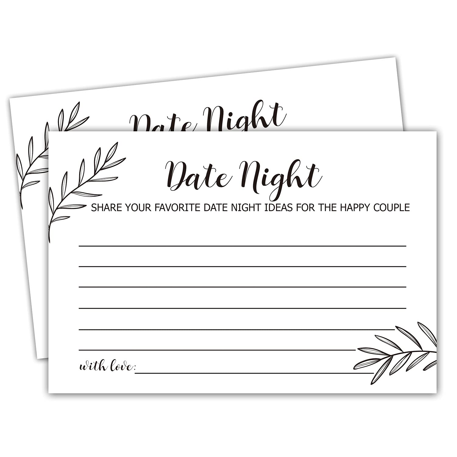 None Brand, Date Night Ideas Cards, 50 Cards, Perfect for The Bride and Groom, Husband, Wife, Boyfriend, Girlfriend, Anniversary 4In x 6In, M 05, White