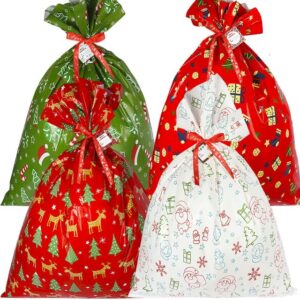 kidtion large christmas gift bags - 36'' x 44'' reusable holiday bags for gifts, durable christmas bags & jumbo christmas gift bags, reusable holiday gift bags & party favor bags (4 pcs)