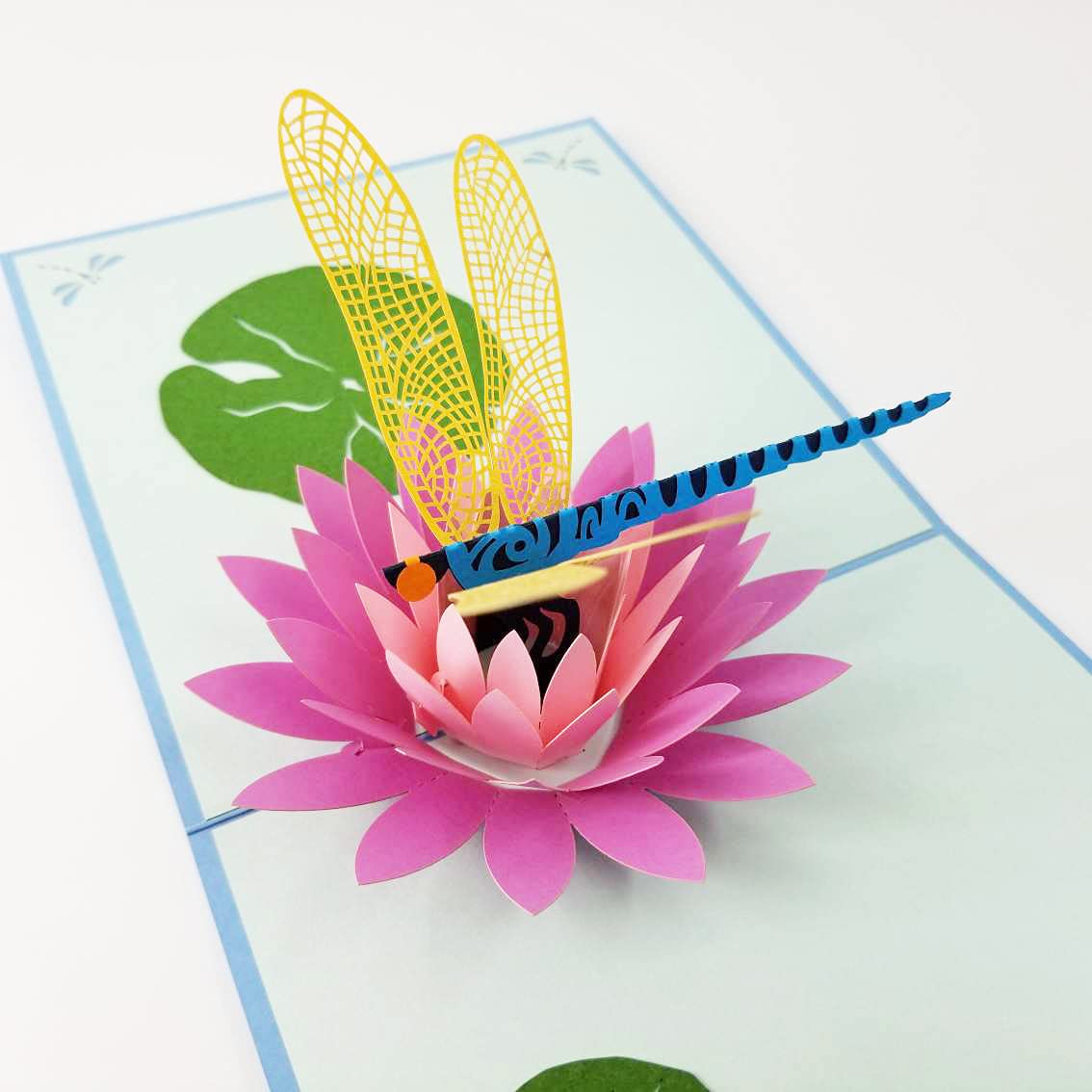 POP CARD EXPRESS Dragonfly 3D Pop Up Greeting Card - Happy Birthday Card, Just Because, Mother's Day, for son, daughter, kids, children (Dragonfly Pop Up Card)