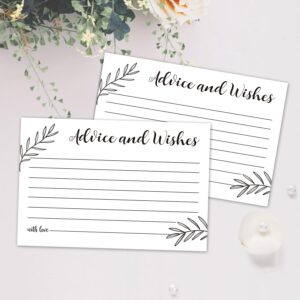 Advice and Wishes Cards, 50 Cards, for Wedding, New Mr and Mrs, Baby Shower, Retirement, Graduation, Anniversary (4inch x 6inch), White