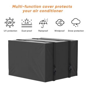 Air Conditioner Cover for Window Units Outside Winter Ac Covers Outdoor Heavy Duty Waterproof Defender with Adjustable Strap Winter Small Size,21W*16D*15H