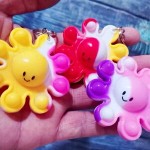 Roaqua 30 Packs Bulk Octopus Backpack Keychain Mini pop Fidget for Students Gifts and Octopus Christmas Party Favors,Students Bubble Prize