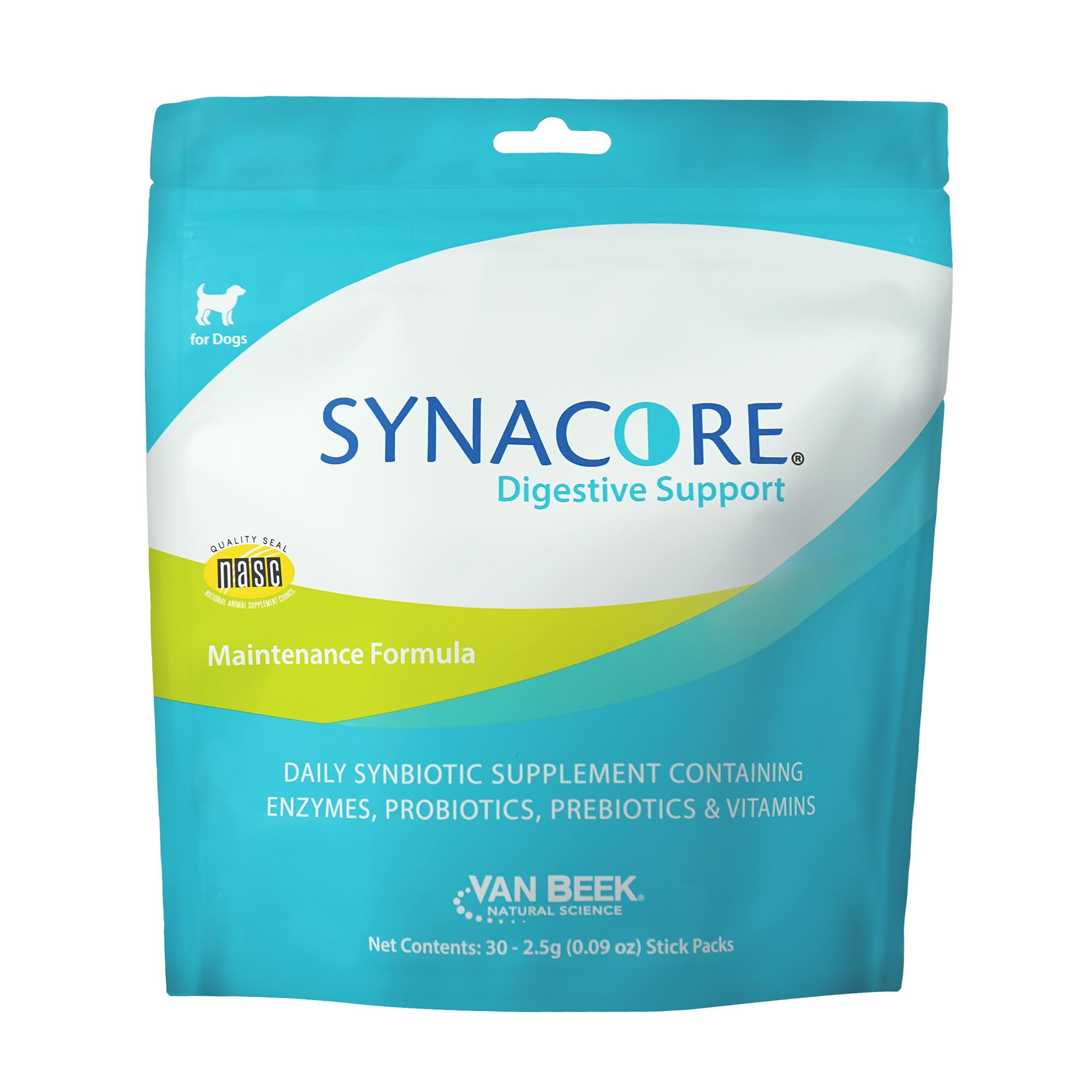 Van Beek Natural Science Synacore Canine - All Natural Formula to Provide Immune Support for Dogs & Help Maintain Digestive Health - Probiotics and Vitamins for Dogs - Pet Products - (30 Count)