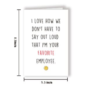 Longkado Humor I’m Your Favorite Emplyee Card for Boss, Happy Boss’s Day Card, Heartwearming Boss Birthday Card