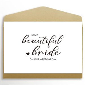 goroar to my beautiful bride on our wedding day card, bride wedding day card, card for bride