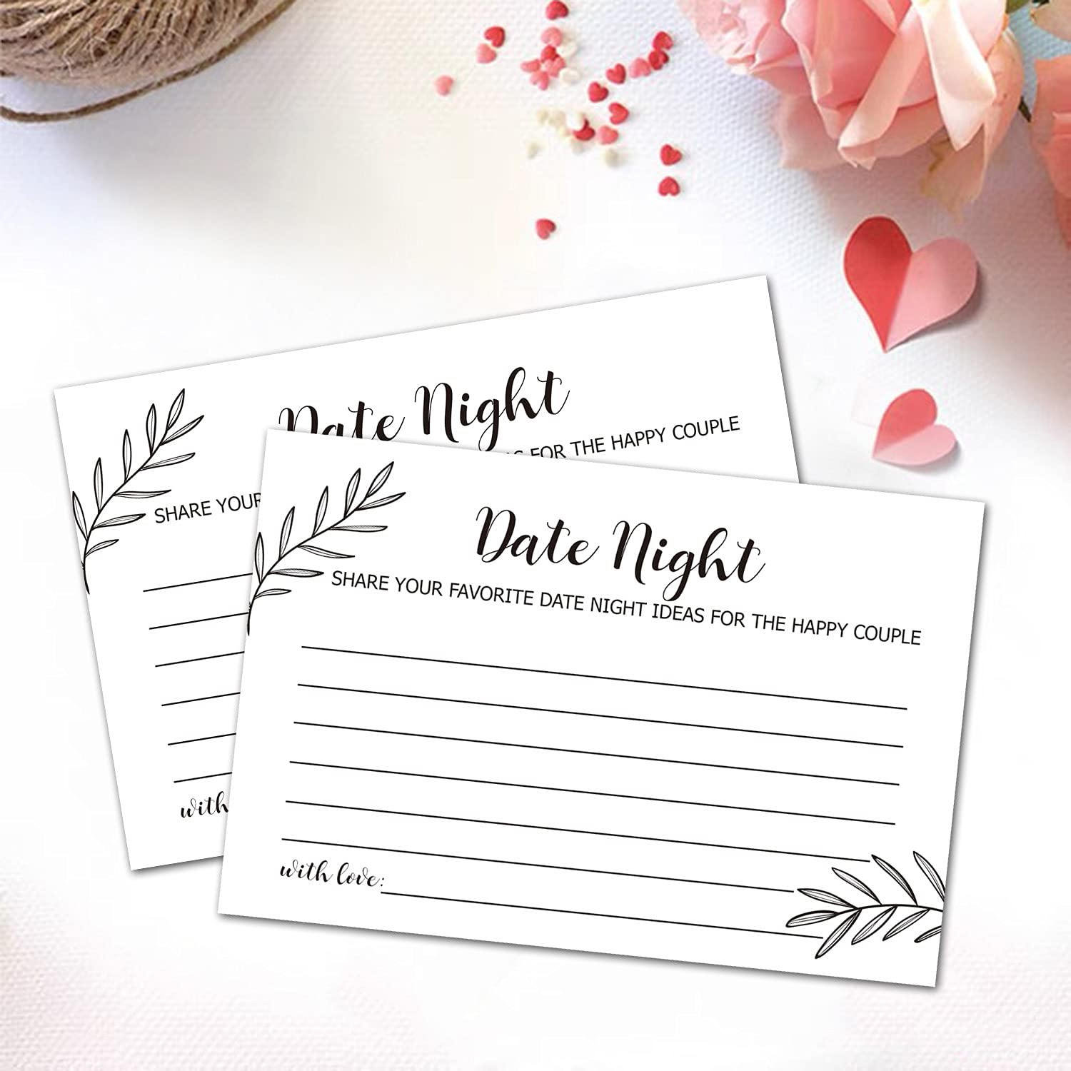 None Brand, Date Night Ideas Cards, 50 Cards, Perfect for The Bride and Groom, Husband, Wife, Boyfriend, Girlfriend, Anniversary 4In x 6In, M 05, White