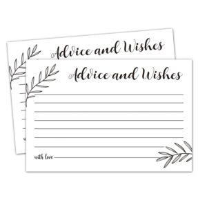 advice and wishes cards, 50 cards, for wedding, new mr and mrs, baby shower, retirement, graduation, anniversary (4inch x 6inch), white