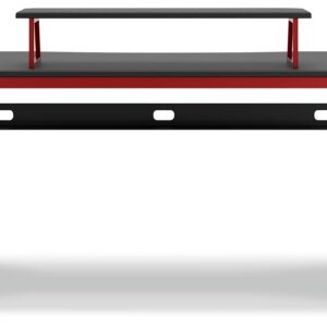 Signature Design by Ashley Lynxtyn Contemporary 63" Home Office Desk with Raised Monitor Stand, Red & Black