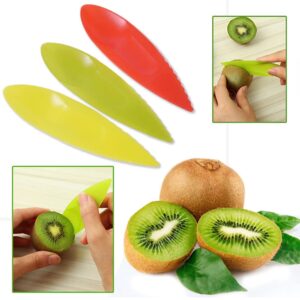 AKOAK 1 Set of 3-Piece Kiwi Spoon Knife Plastic Fruit Skinner Divider Multifunctional Household Kitchen Digging Scoop Device