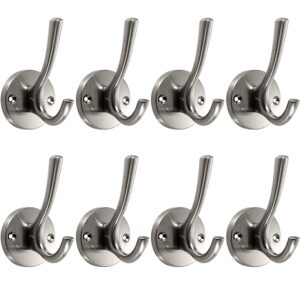 zuonai coat hooks 8 pack bathroom hooks for wall robe hook decorative metal clothes hooks for hanging coats and hat hooks towel hooks for bathrooms