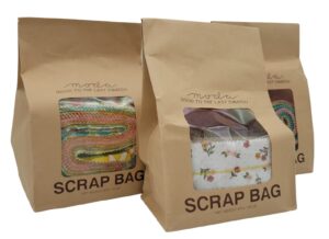 moda fabric 3 scrap bags, assorted, 6 inches