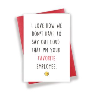 longkado humor i’m your favorite emplyee card for boss, happy boss’s day card, heartwearming boss birthday card