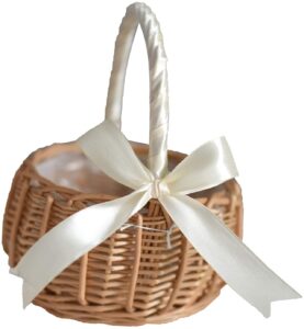 woven flower basket flower girl basket wicker basket candy gift basket for wedding birthday party favor - size s