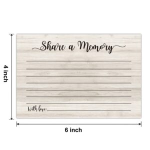 Share a Memory Cards, 50 Cards, Memory Card for Celebration of Life, Graduation, Wedding, Retirement, Going Away Party, 4 x 6 inch, Wood grain