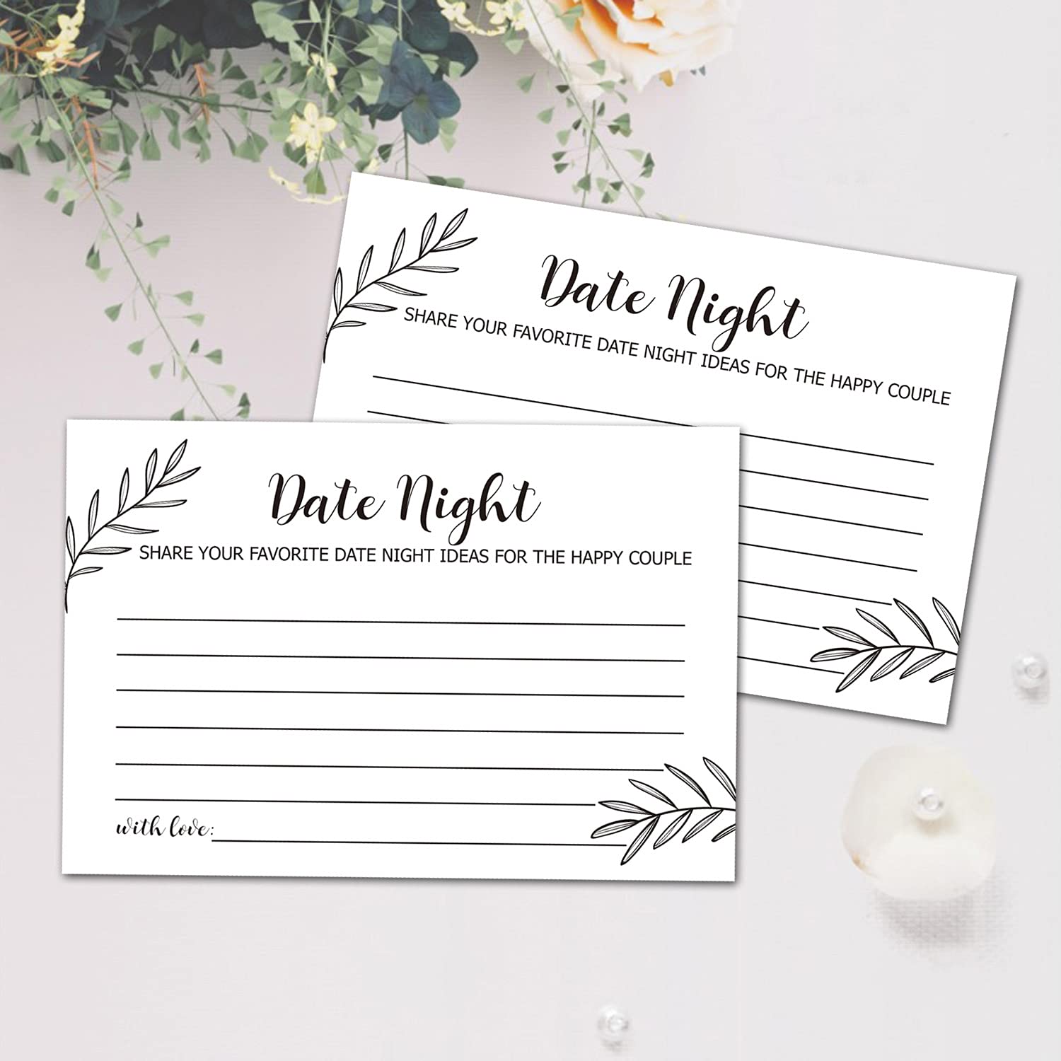 None Brand, Date Night Ideas Cards, 50 Cards, Perfect for The Bride and Groom, Husband, Wife, Boyfriend, Girlfriend, Anniversary 4In x 6In, M 05, White