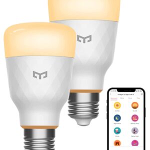 YEELIGHT LED Smart Light Bulb 60W Equivalent, A19 LED Wi-Fi Smart Bulb, RGBW Color Changing Bulb, Work with Apple HomeKit, Alexa & Google Assistant, SmartThings, Razer Chroma 4 Pack