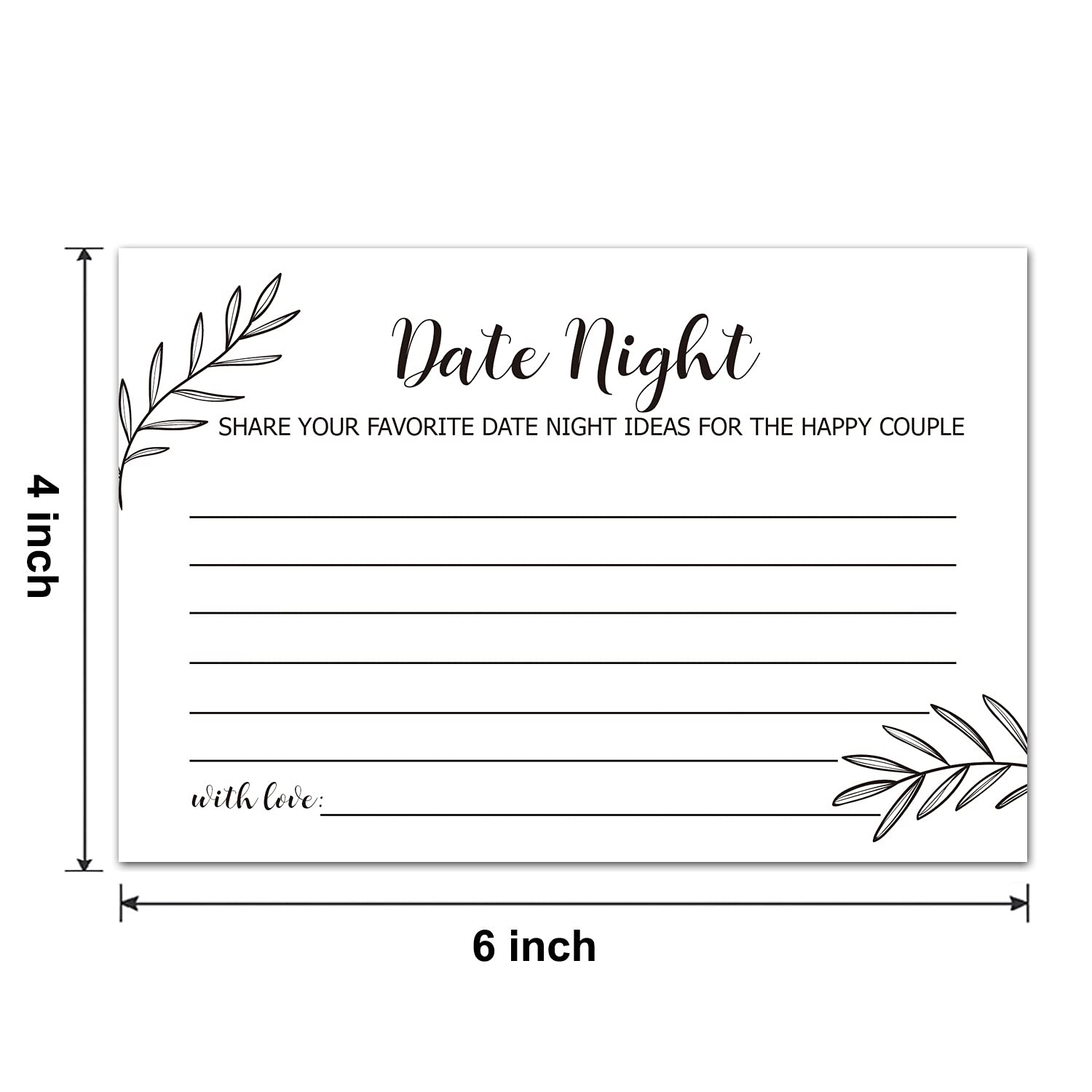 None Brand, Date Night Ideas Cards, 50 Cards, Perfect for The Bride and Groom, Husband, Wife, Boyfriend, Girlfriend, Anniversary 4In x 6In, M 05, White