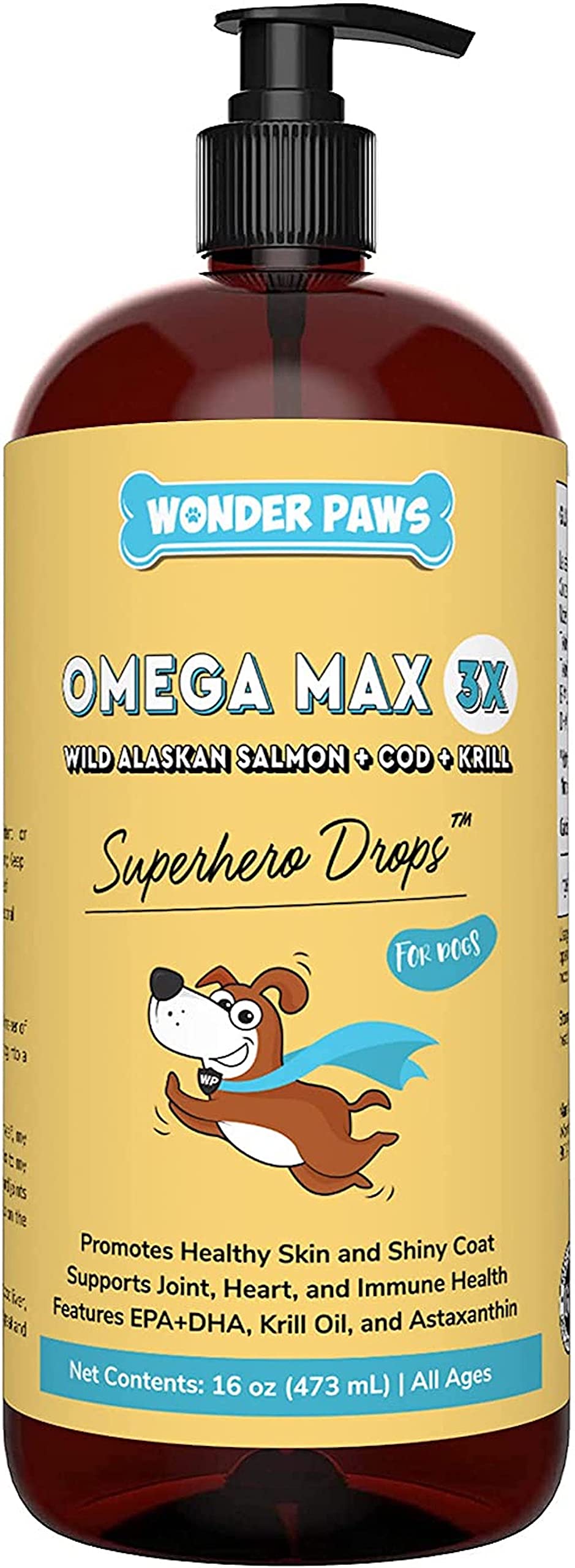 WONDER PAWS Milk Thistle Drops Plus Omega Max Fish Oil - for Dogs Liver and Kidney Support, Detox, Joint Health, Skin Moisture & Immune System Support - Milk Thistle 2 Ounces - Omega Max 16 Ounces