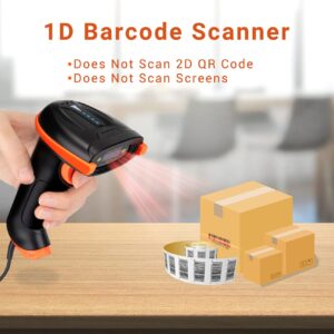 Tera Upgraded USB Laser 1D Barcode Scanner with Stand Wired Officially Certified Dustproof Shockproof Waterproof IP65 Ergonomic Handle Ultra Long Bar Code Reader Fast and Precise Scan L5100Y-Z