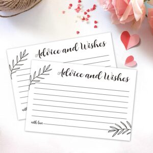 Advice and Wishes Cards, 50 Cards, for Wedding, New Mr and Mrs, Baby Shower, Retirement, Graduation, Anniversary (4inch x 6inch), White