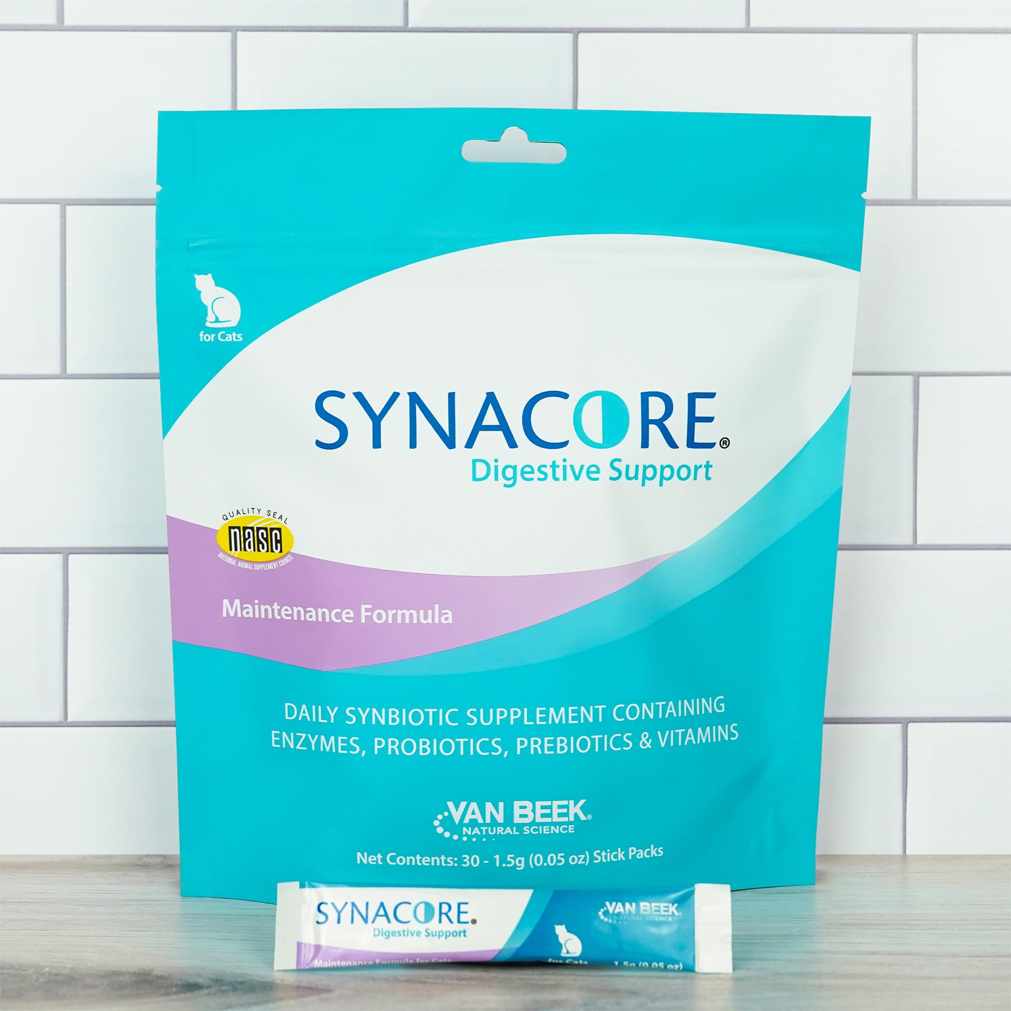 Van Beek Natural Science Synacore Feline - All Natural Formula to Provide Immune Support for Cats & Help Maintain Digestive Health - Probiotics and Vitamins for Cats - Pet Products - (30 Count)