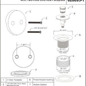 Champagne Bronze Lift & Turn Tub Trim Set with Two-Hole Overflow Faceplate and No Putty Gasket, Bathtub Conversion Kit Assembly with Universal Fine/Coarse Thread, No Putty Installation by Artiwell