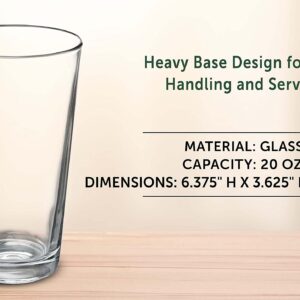 DISCOUNT PROMOS Personal Mixing Glasses 20 oz. Set of 10, Bulk Pack - Quality Glass, Thick Base, Home Bartending, Durable - Clear