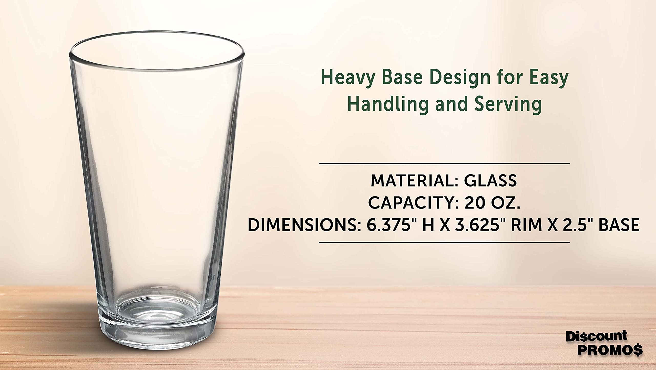 DISCOUNT PROMOS Personal Mixing Glasses 20 oz. Set of 10, Bulk Pack - Quality Glass, Thick Base, Home Bartending, Durable - Clear