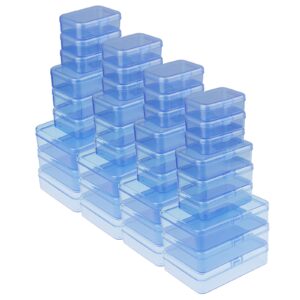 ljy 36 pieces mixed sizes rectangular empty mini plastic storage containers with lids for small items and other craft projects (blue)