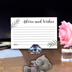 Advice and Wishes Cards, 50 Cards, for Wedding, New Mr and Mrs, Baby Shower, Retirement, Graduation, Anniversary (4inch x 6inch), White