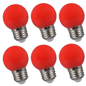 ydjoo 6 pack led red light bulb 3w red color g45 globe light bulbs 110v decorative night light bulb e26 standard base string light lamp for holiday wedding decoration