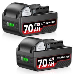 growfeat 2pack 7.0ah 18v battery replacement for milwaukee m-18 battery, compatible with milwaukee 18v battery and tools