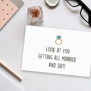 Longkado Hilarious Wedding and Engagement Card for Friend, Humorous Married Celebrating Card, Bridal Shower Card