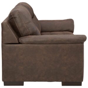 Signature Design by Ashley Maderla Oversized Faux Leather Loveseat, Dark Brown