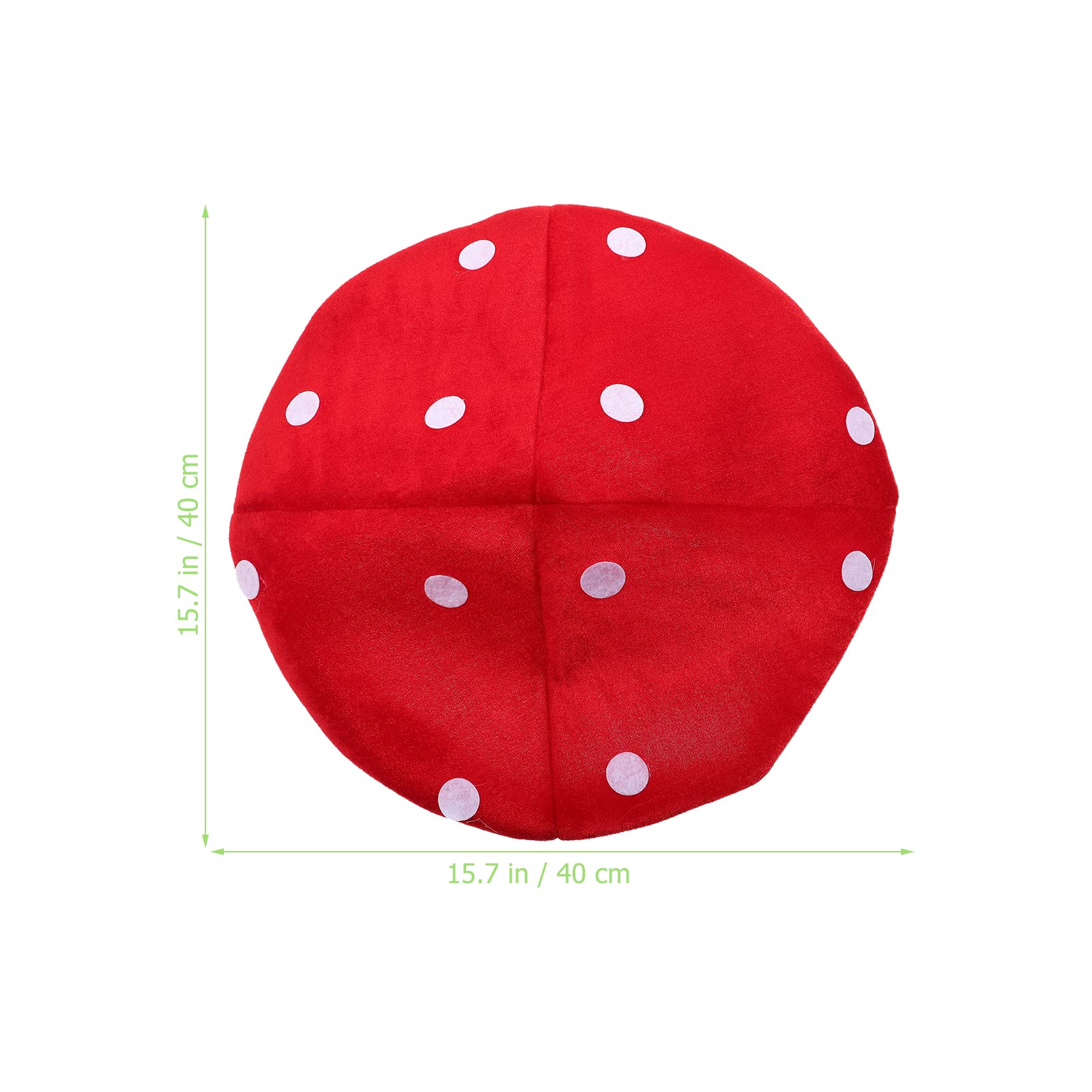 NUOBESTY Kids Mushroom Hat Costume Accessory Red Plush Mushroom Hat Cartoon Party Costume Hat for Festival Decor(40cm*40cm)