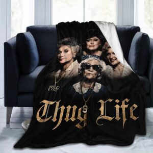 golden girls fleece throw blanket for couch, soft, plush, fluffy, warm, microfiber, lightweight, cozy – perfect for bed, sofa