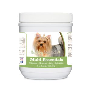 healthy breeds yorkshire terrier multi-essentials powder for dogs - an ideal supplement of vitamins, minerals & antioxidants for your dog - 8 oz