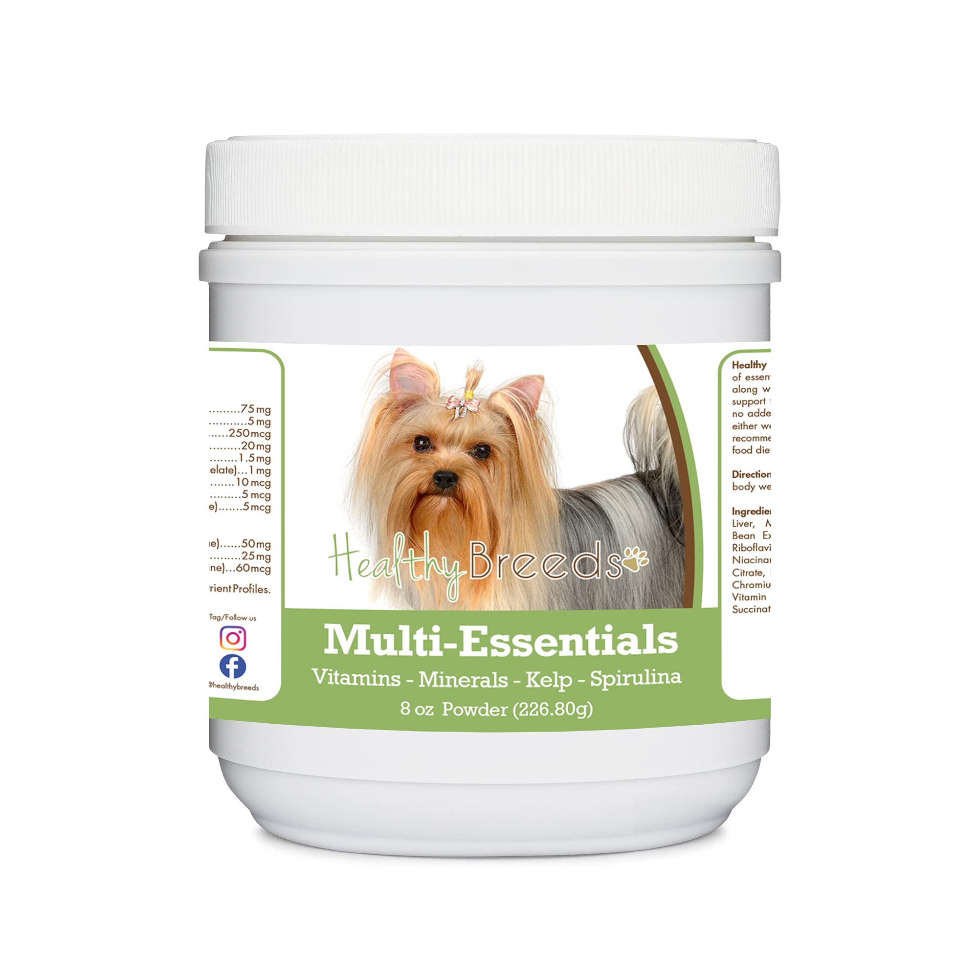 Healthy Breeds Yorkshire Terrier Multi-Essentials Powder for Dogs - an Ideal Supplement of Vitamins, Minerals & Antioxidants for Your Dog - 8 oz