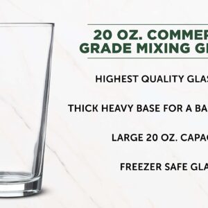 DISCOUNT PROMOS Personal Mixing Glasses 20 oz. Set of 10, Bulk Pack - Quality Glass, Thick Base, Home Bartending, Durable - Clear