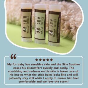 Natural Dog Company Balm Set, Travel Size Bundle with Paw Soother, Skin Soother and PawTection Healing Balms, All Natural Ingredients, Made in USA