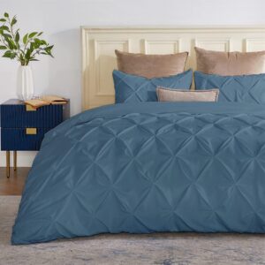 sleep-nest super king duvet cover set 120x120 inch 3 piece 100% egyptian cotton with zipper closure 800tc all season breathable 10x10ft extra large cover, oversized king plus, medium blue