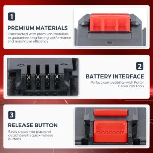 GROWFEAT 2Pack 7.0Ah Battery Replacement for Porter Cable 20V Battery + PCC692L Charger Replacement, Compatible with PCC685L PCC680L PCC682L PCC685LP for 20-Volt Lithium-ion Battery