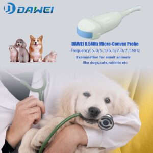 DAWEI Portable Ultrasound Machine Laptop Vet Ultrasound Scanner with 6.5Mhz Micro Convex Probe for Pregnancy Pet,Rabbits,Sheep,Dogs,Cats,Small Animals